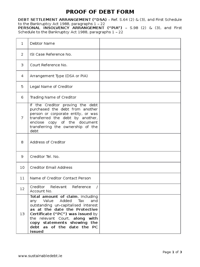Irs Dsa Pia Pod Form | PDF | Bankruptcy | Private Law