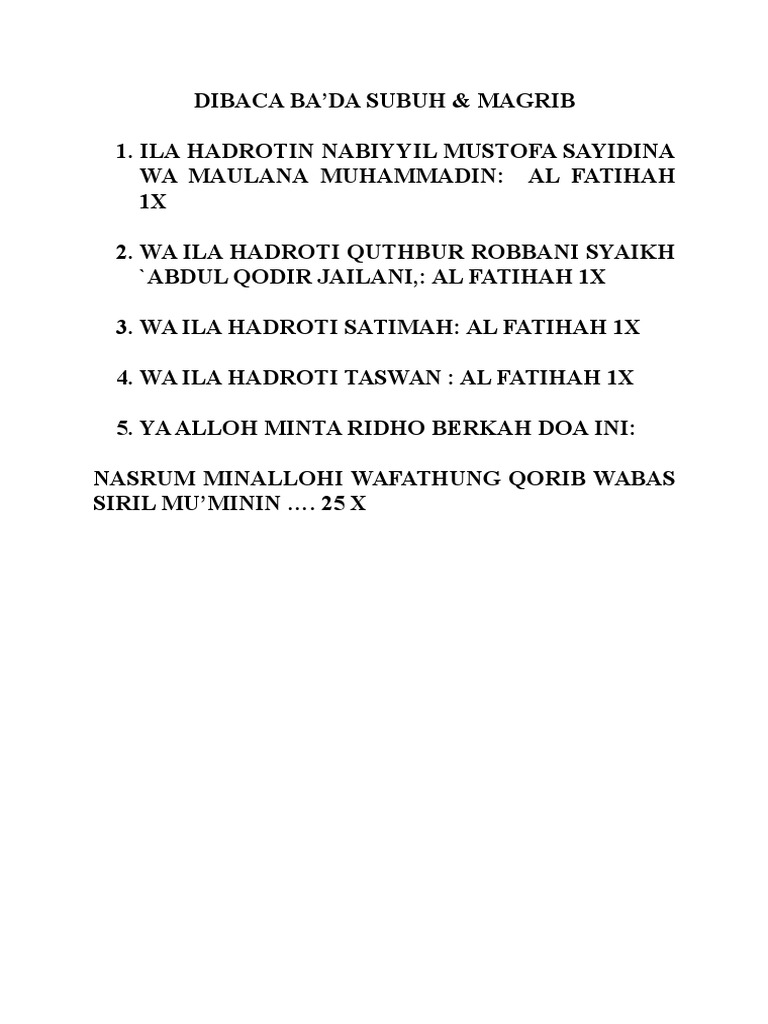 Doa Untuk Bapak | PDF