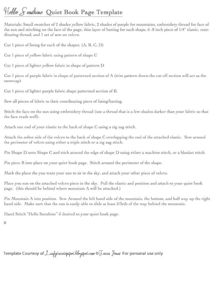 Hello Sunshine Instructions | PDF