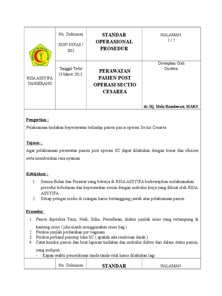 03_ Sop Perawatan Pasien Post Operasi Sc