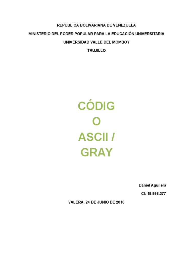 Codigo Ascii | PDF | Ascii | Poco