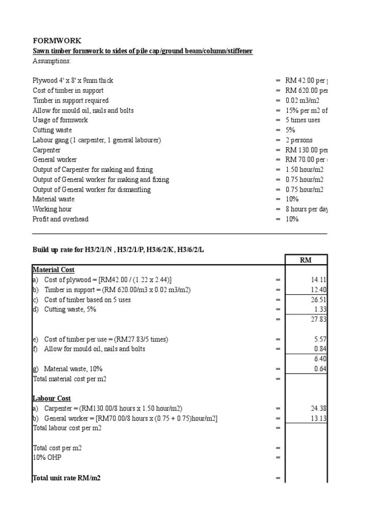 Form Work | PDF | Carpentry | Lumber