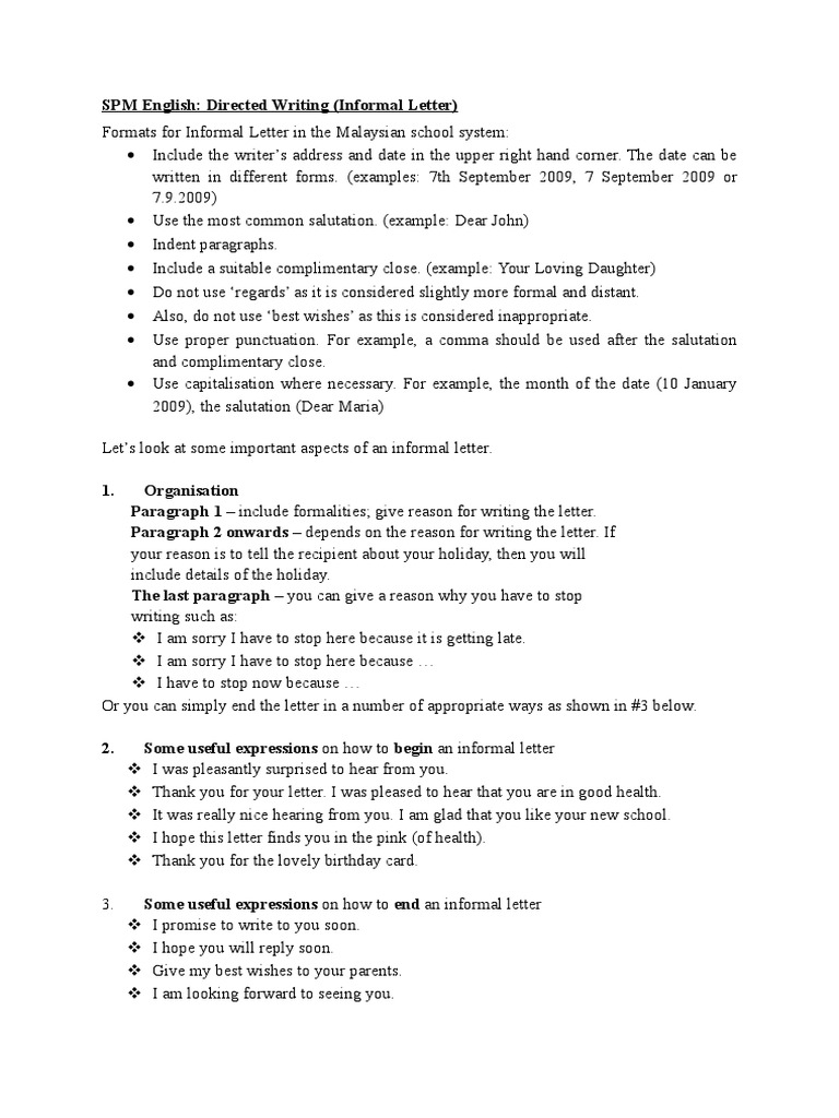 SPM English Directed Writing Tips | PDF | Paragraph | Essays