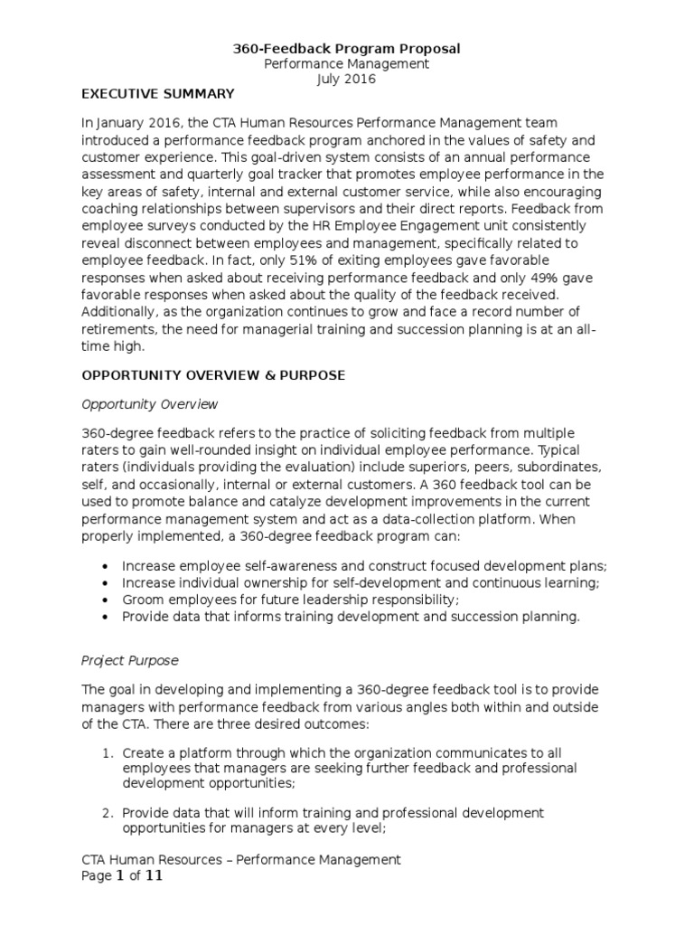 360 Feedback Proposal Final Contender Updated | PDF | Performance ...