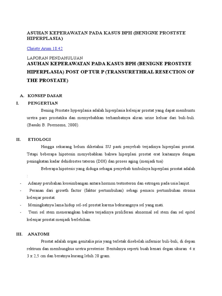 Asuhan Keperawatan Pada Kasus BPH | PDF