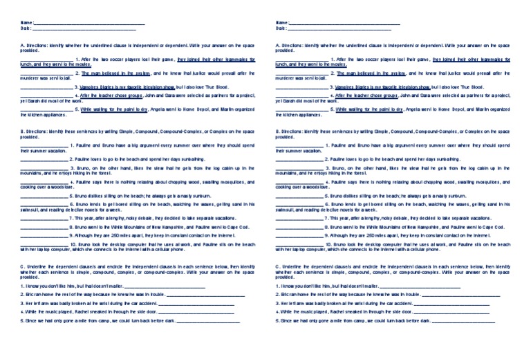 Types of Sentences Worksheet | PDF | Sentence (Linguistics) | Leisure