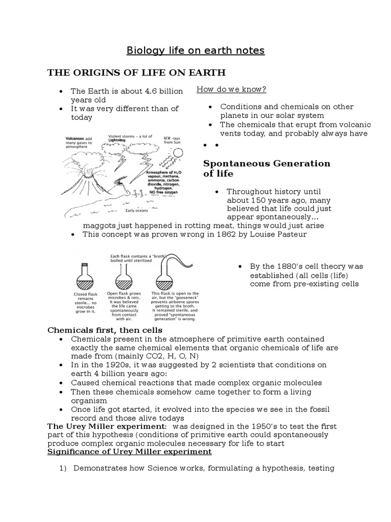 Biology Life On Earth Notes | PDF | Creationism | Life