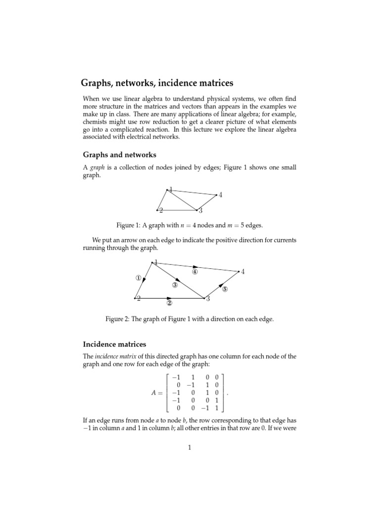 13 Graphs, Networks, Incidence Matrices | PDF | Matrix (Mathematics) | Graph Theory