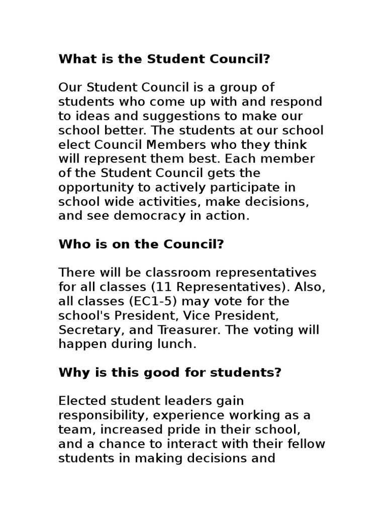 Understanding Student Council Roles | PDF | Students | Schools