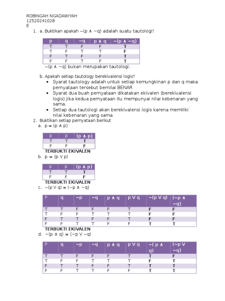 12520241028-Tugas III Logika | PDF