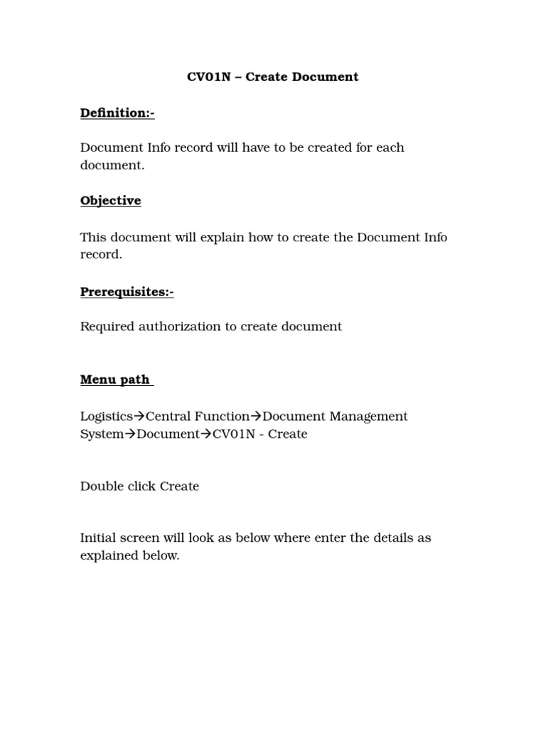 SAP DMS Create Document Manual | Download Free PDF | Specification ...
