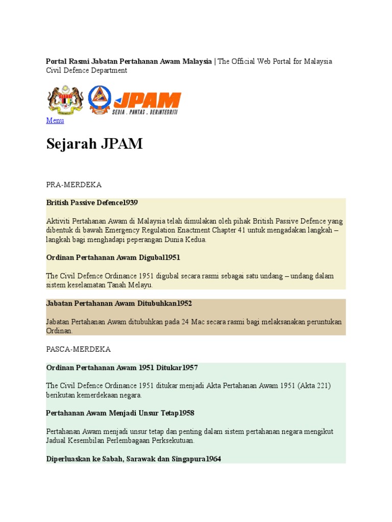 Sejarah JPAM | PDF