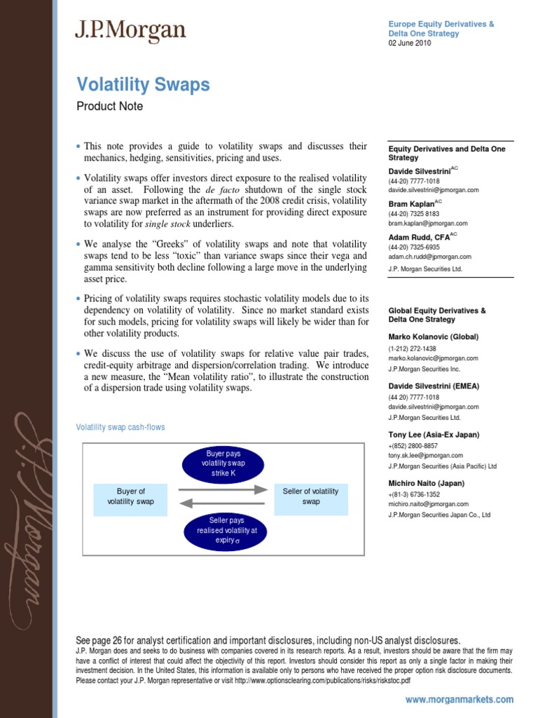 JPM Volatility Swap Primer | PDF | Greeks (Finance) | Option (Finance)