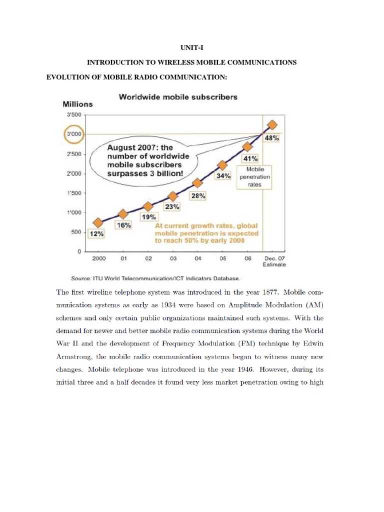 Overview of Wireless Mobile Communications | PDF
