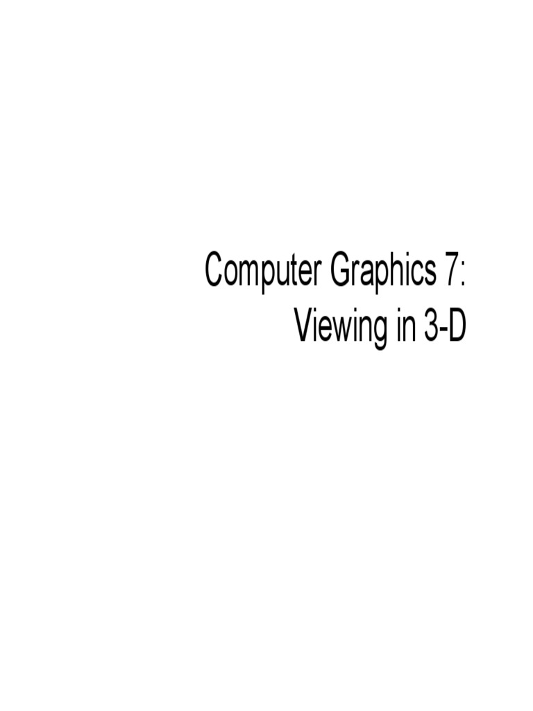 Computer Graphics Lecture Notes On Unit 6 Pdf Pdf Perspective Graphical 2 D Computer 
