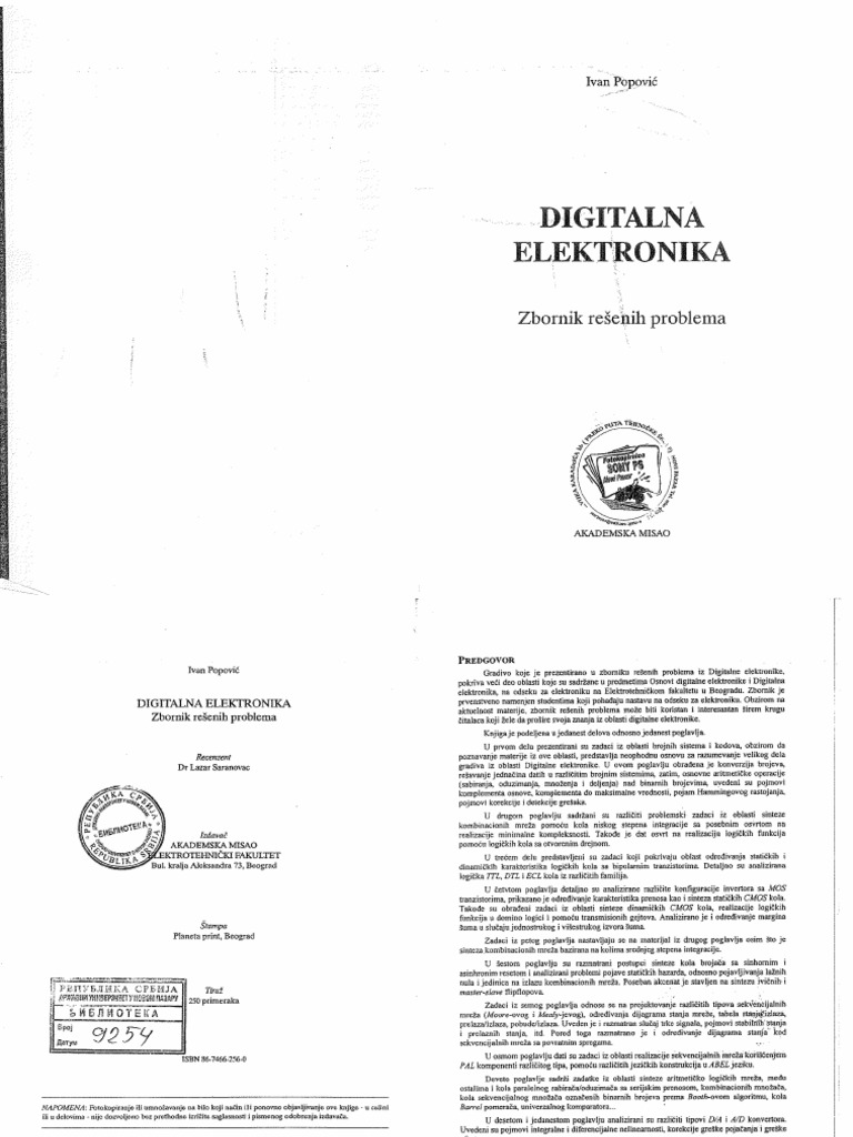 Digitalna Elektronika - Ivan Popovic | PDF