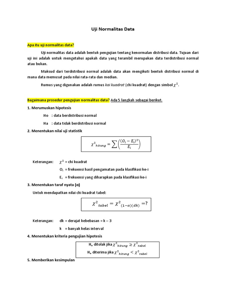Uji Normalitas Data PDF | PDF | Metode & Bahan Ajar | Sains & Matematika