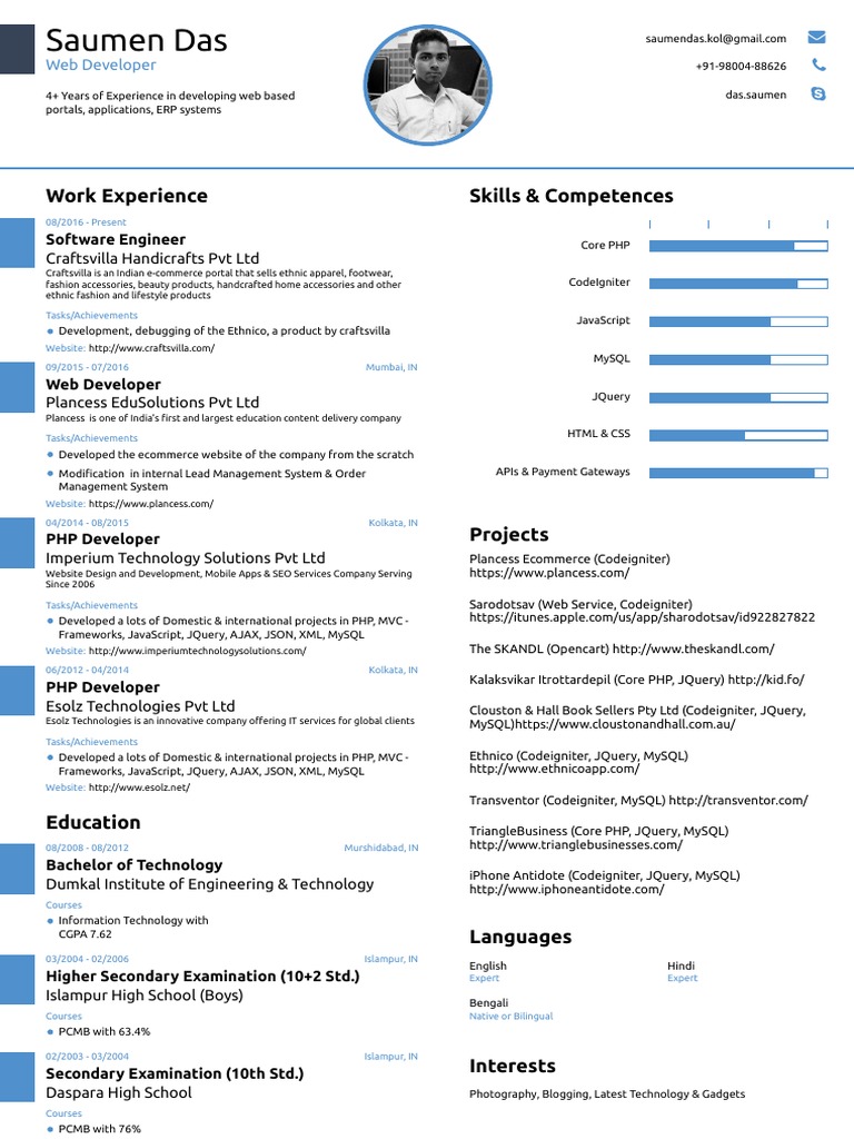 Saumen Resume | PDF | J Query | Ajax (Programming)