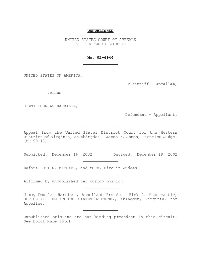 United States v. Harrison, 4th Cir. (2002) | PDF