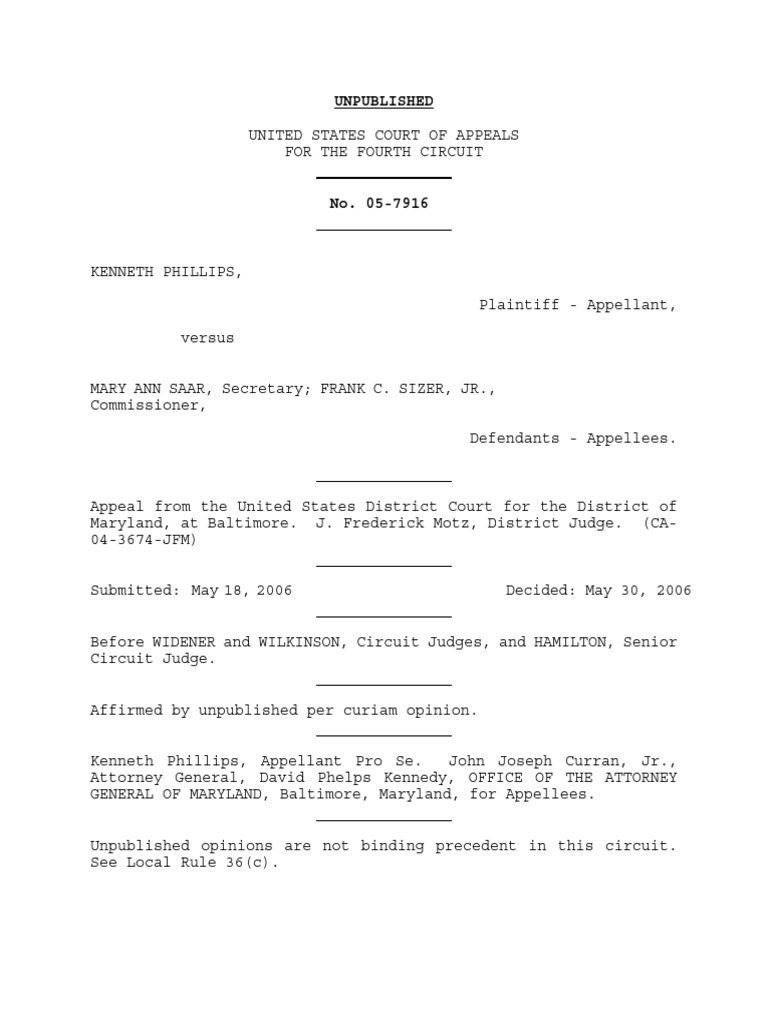 Phillips v. Saar Appeal Decision | PDF | Law
