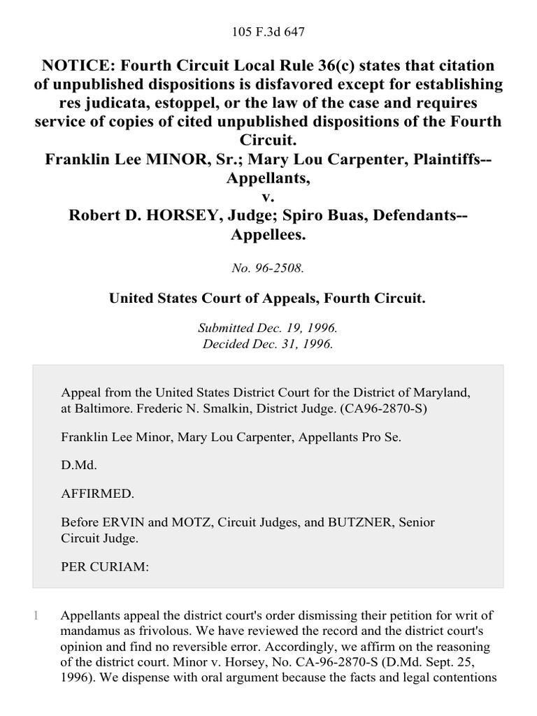 Fourth Circuit Affirms Dismissal | PDF