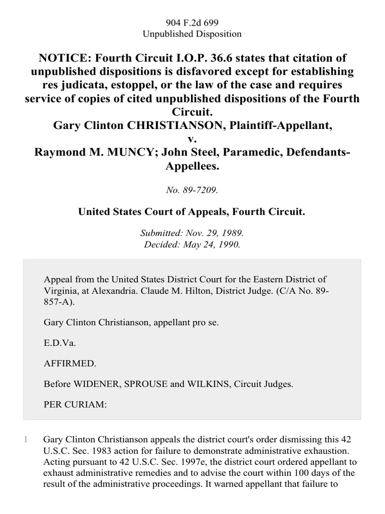 Gary Clinton Christianson v. Raymond M. Muncy John Steel, Paramedic ...