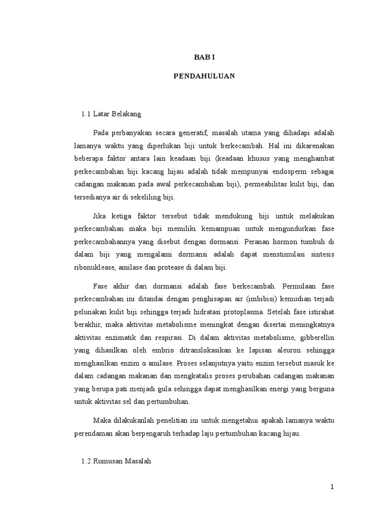 Pengaruh Lama Perendaman Terhadap Pertumbuhan Biji Kacang Hijau | PDF Pengaruh Lama Perendaman Terhadap Pertumbuhan Biji Kacang Hijau | PDF