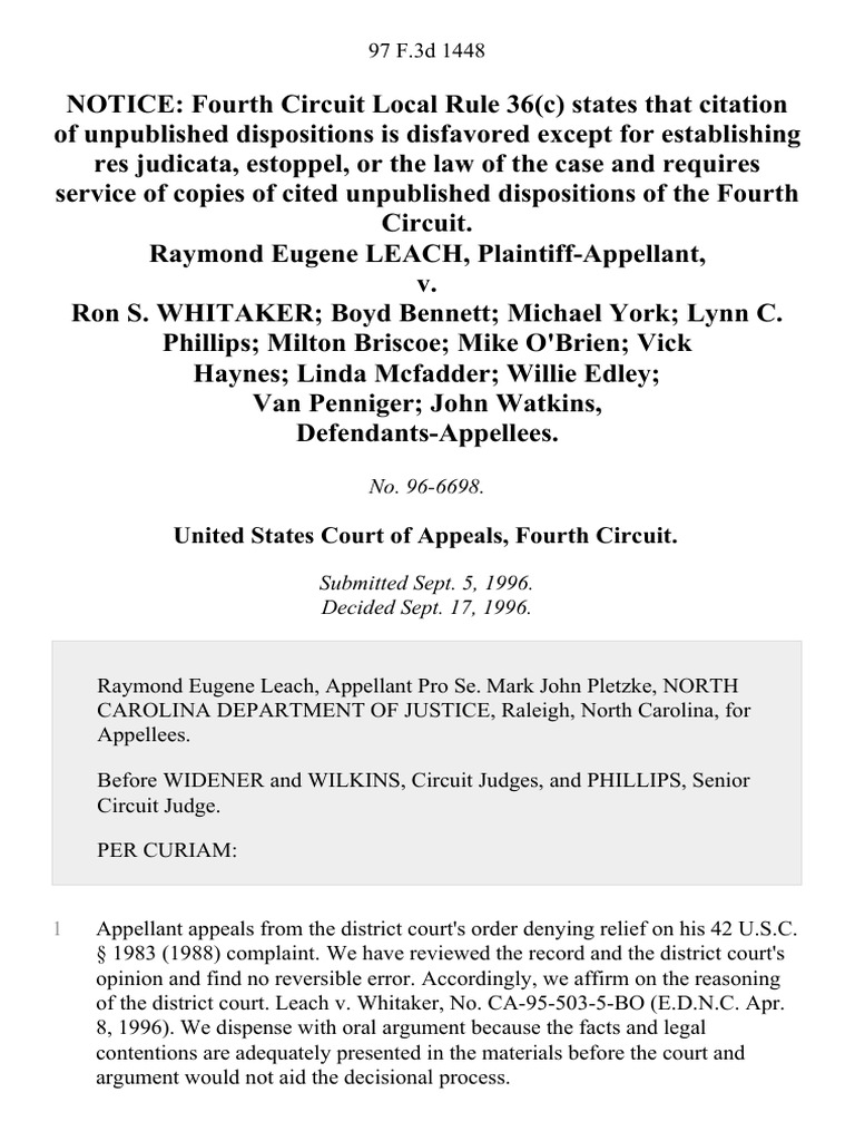 United States Court of Appeals, Fourth Circuit | PDF | Law