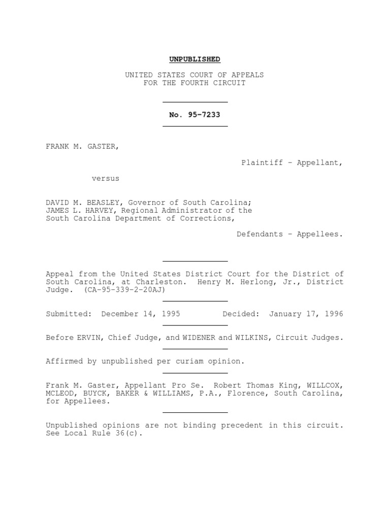 Gaster v. Beasley Appeal Decision | PDF | Social Science | Law
