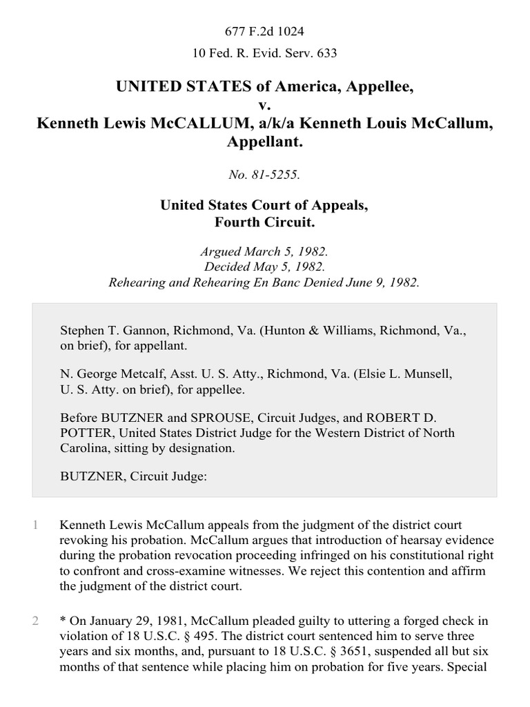 United States v. Kenneth Lewis McCallum A/K/A Kenneth Louis McCallum ...