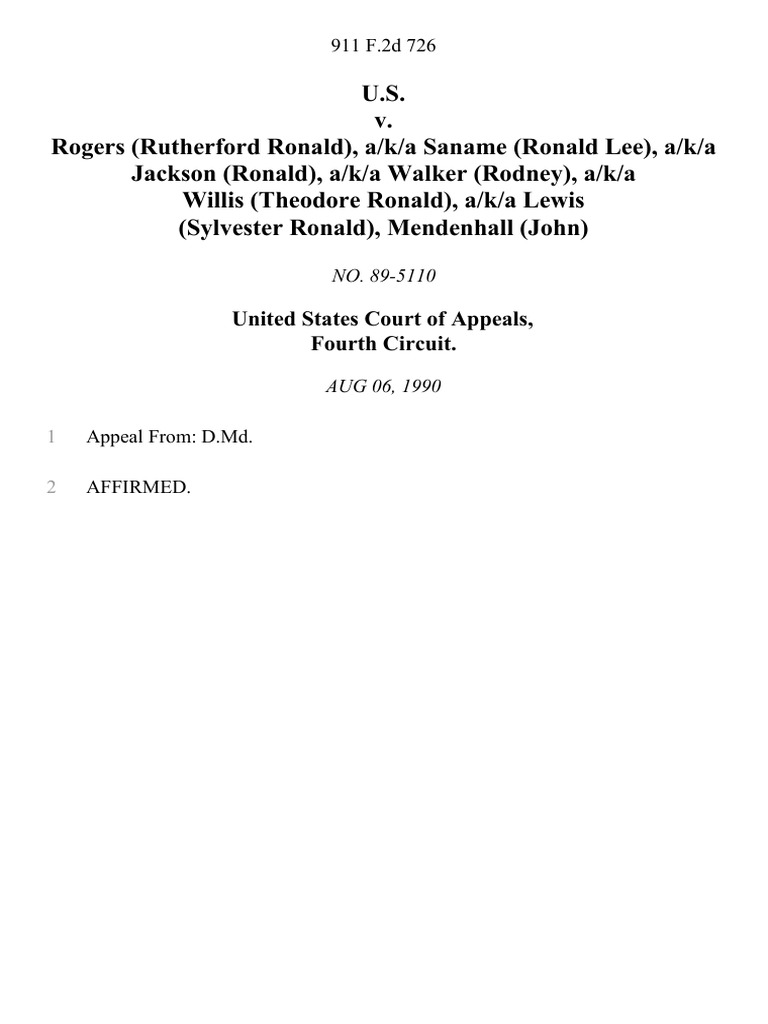 United States v. Rogers (Rutherford Ronald), A/K/A Saname (Ronald Lee ...