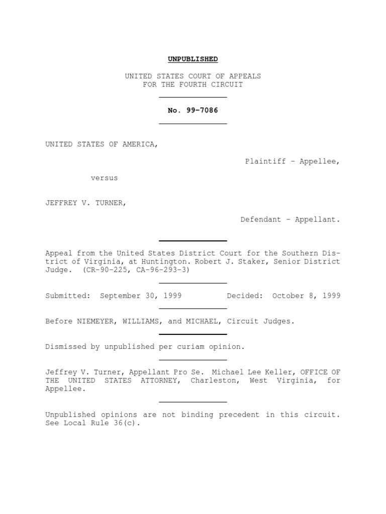 Turner Appeal Dismissal Overview | PDF | Politics | Law