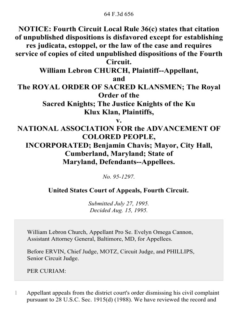 United States Court of Appeals, Fourth Circuit | PDF