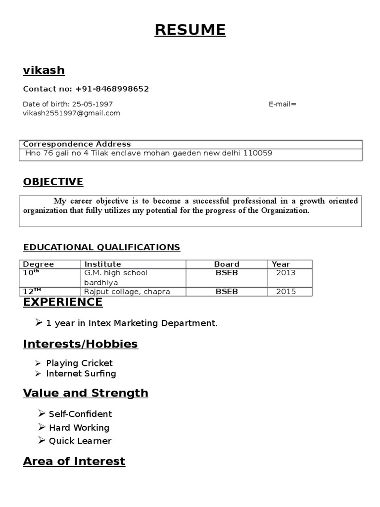 My Resume | Download Free PDF | Cognitive Science | Cognition