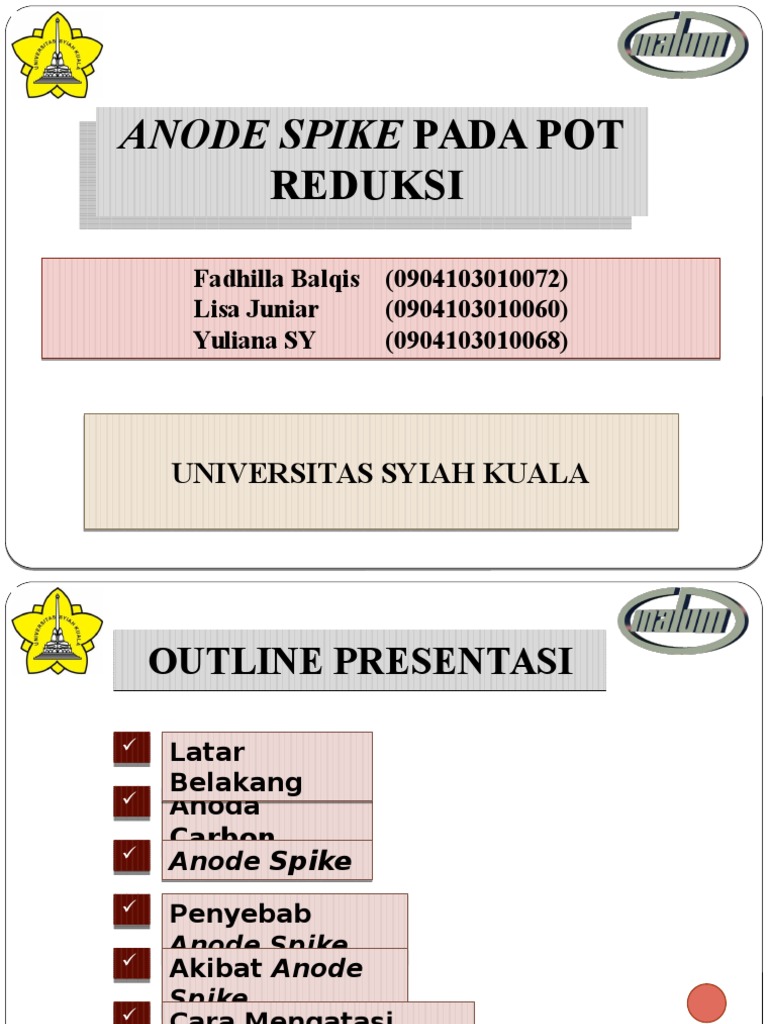 ANODE SPIKE PADA POT REDUKSI ALUMINIUM Untuk Presentasi | PDF