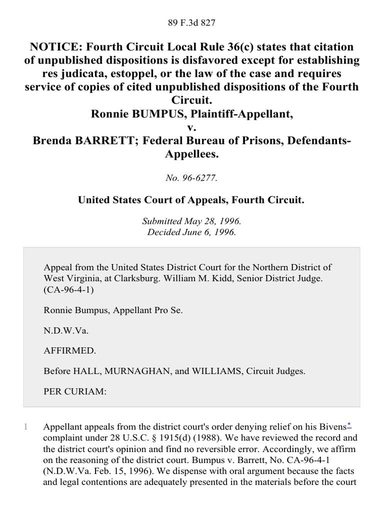 Bumpus v. Barrett Appeal Affirmed | PDF | Sports & Recreation