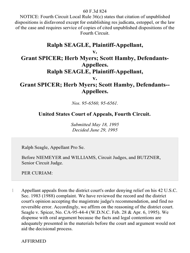 Ralph Seagle v. Grant Spicer Herb Myers Scott Hamby, Ralph Seagle v ...
