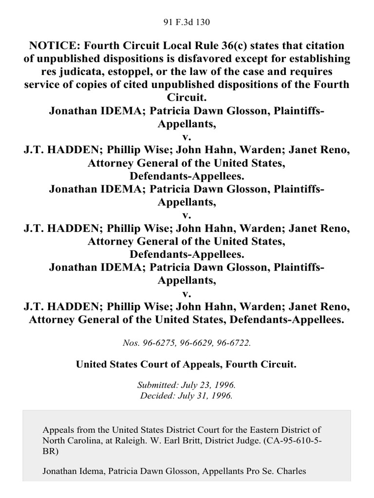 United States Court of Appeals, Fourth Circuit | PDF | Social Science | Law