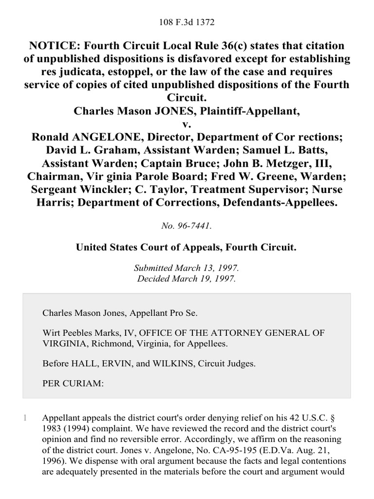 United States Court of Appeals, Fourth Circuit | PDF | Politics