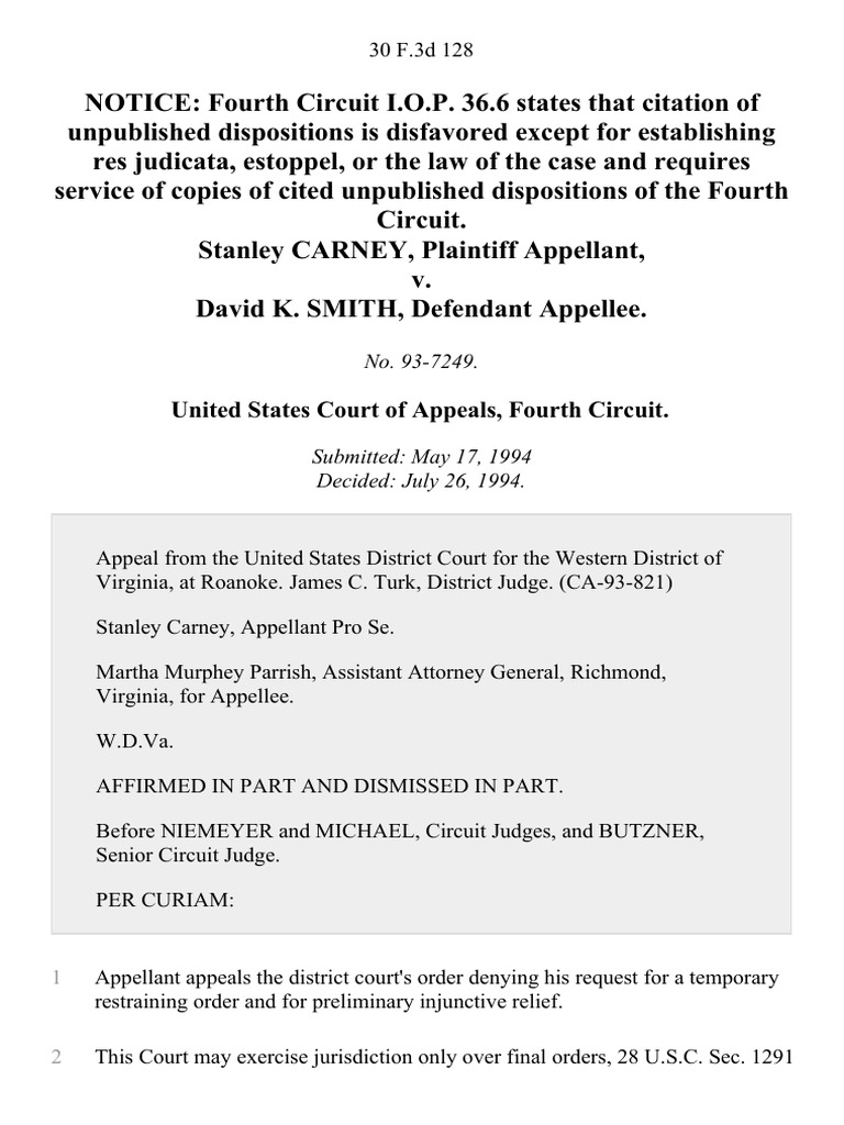 Carney v. Smith: Appeal Decision Summary | PDF | Politics | Social Science