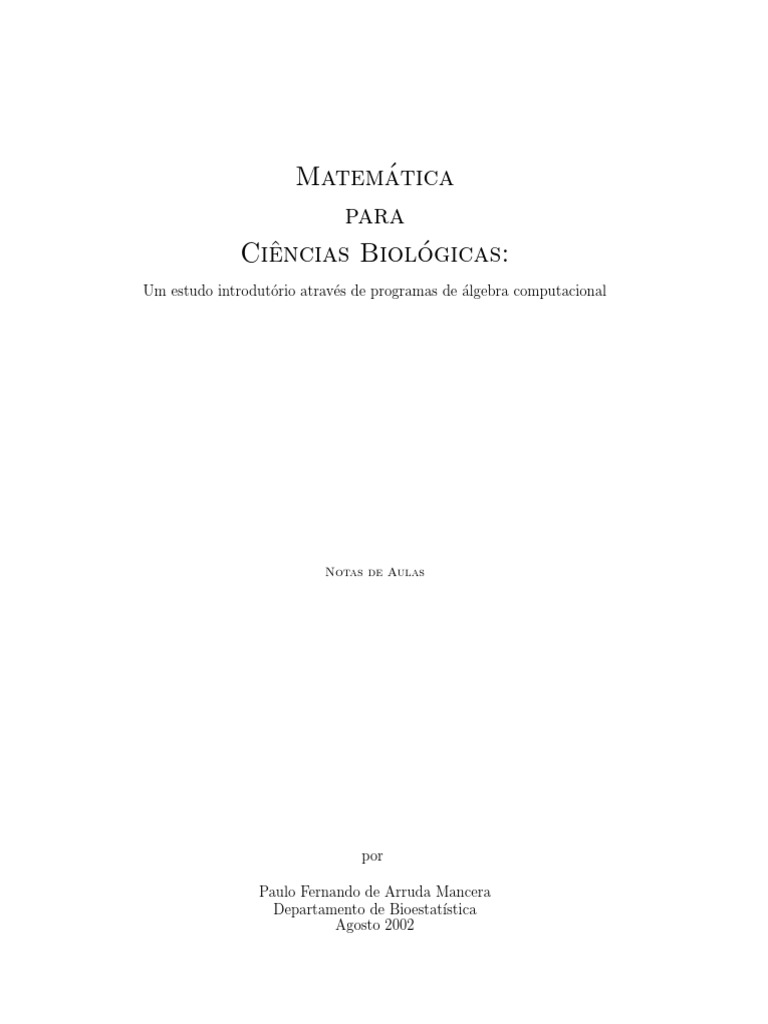 Matematica Aplicada a Biologia | Discrete Mathematics | Combinatorics