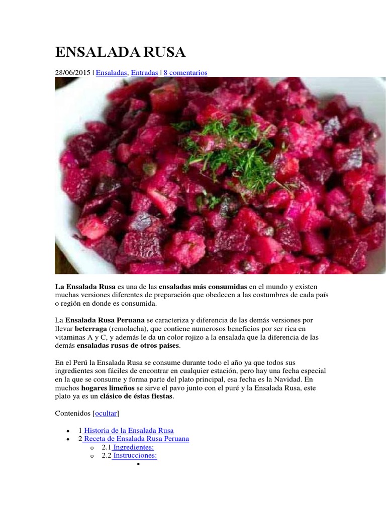 Ensalada Rusa Peruana