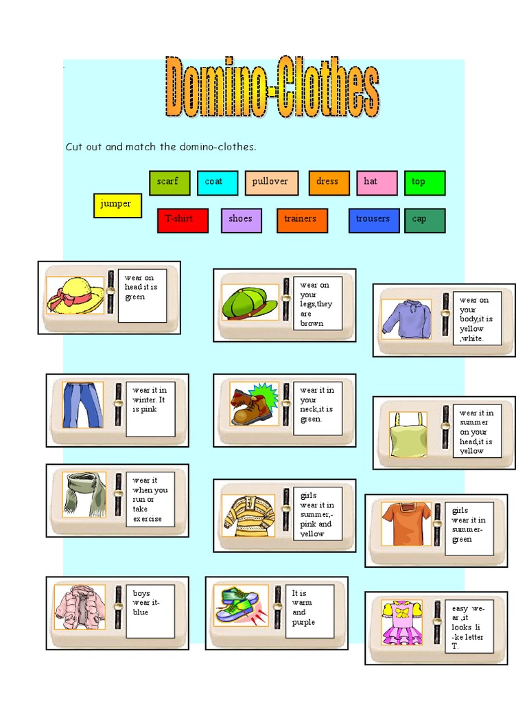 Domino Clothing Matching Game | PDF