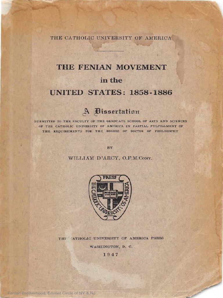The Fenian Movement in the United States: 1858-1886, William DArcy ...