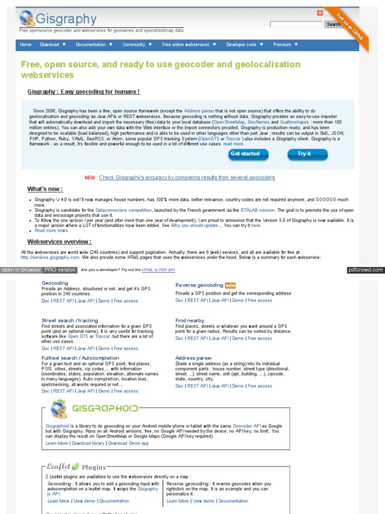 Gisgraphy | PDF | Web Service | Application Programming Interface