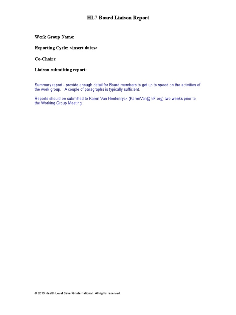 Board Liaison Report Template | PDF