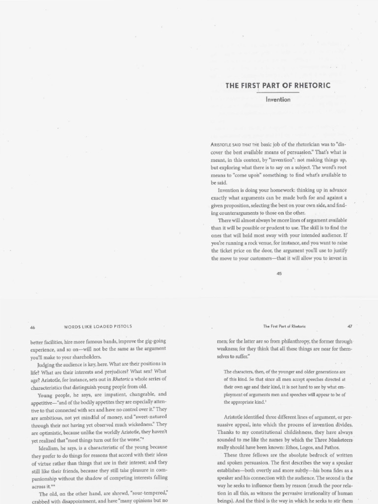 The First Part of Rhetoric Invention PDF | PDF | Rhetoric | Reason