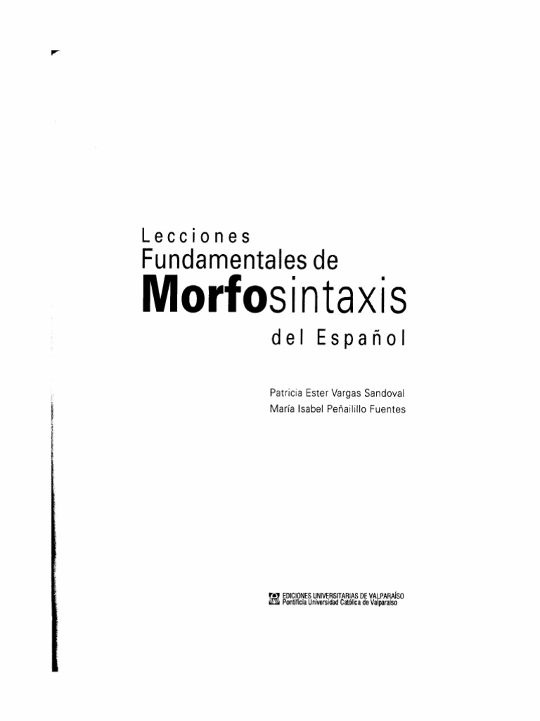 Lecciones Fundamentales de Morfosintaxis Del Espanol PDF | PDF