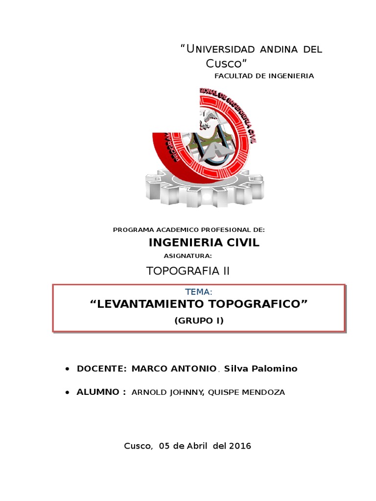 Informe (Arnold Johnny, Quispe Mendoza) | PDF | Topografía | Science