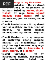 Mga Uri NG Damit | PDF